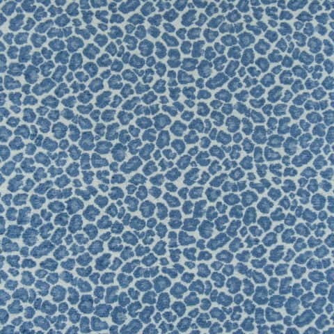 Golding Fabrics Spots Azure | Blue Chenille Leopard Skin | 1502 Fabrics